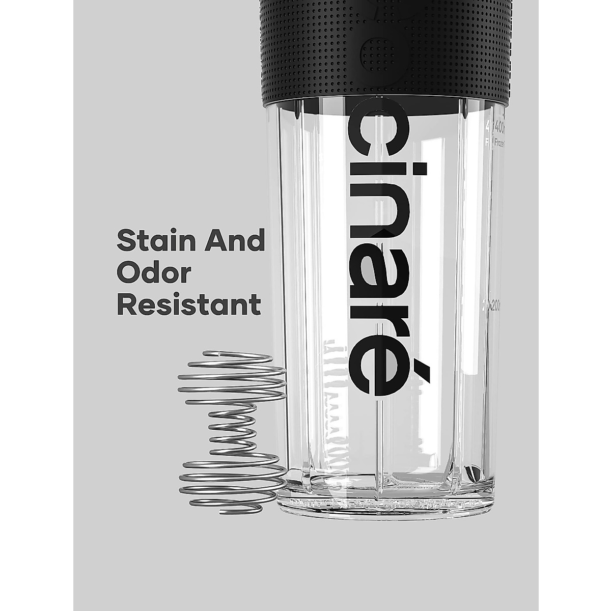 Cocinare 16oz Shaker Bottle, Perfect for Smoothies and Protein Shakes, Compatible Gopower eLite, Black