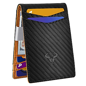 BULLIANT Slim Wallet Money Clip, Mens Front Pocket Wallet For Men 8 Cards 3"x4.25",RFID Blocking,Gift Boxed