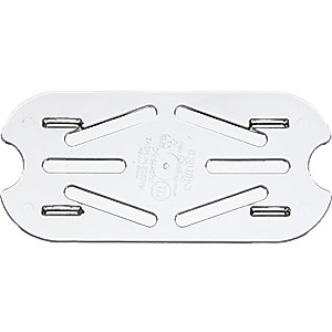 Carlisle FoodService Products CFS 1033507 TopNotch Polycarbonate Drain Shelf, 5" Length x 2.38" Width x 5/8" Height, Clear, For One-Ninth Size Food Pan (Case of 6)