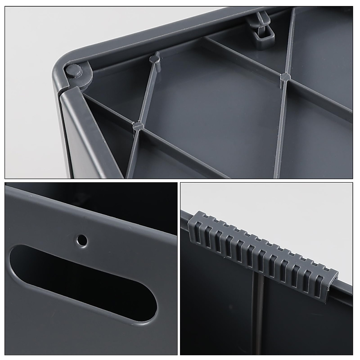 Drephia 4-Pack Foldable Cube Storage Bins, Collapsible Plastic Storage Cubes Bin, Gray