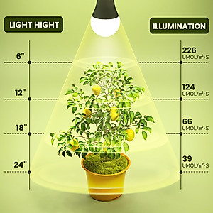 Grow Light Bulbs, LED Grow Light Bulbs A19, Full Spectrum Plant Light Bulbs, 100W Equivalent Grow Bulb, E26 Base, 9W Grow Lights for Indoor Plants, Flowers, Seed Starting, Greenhouse, 4000K, 2-Packs