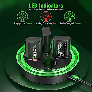 Powerextra Fast Charger Station for Xbox Controller Battery Pack, 4×2600mAh High Capacity Xbox Rechargeable Battery Pack with Charging Dock for Xbox One S/X, Xbox Series S/X Controller