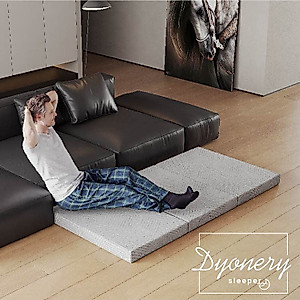 Dyonery Folding Mattress, 4 Inch Full CertiPUR-US Certified Memory Foam Foldable Camping Mattress with Washable Cover, 75"×54"×4", Grey