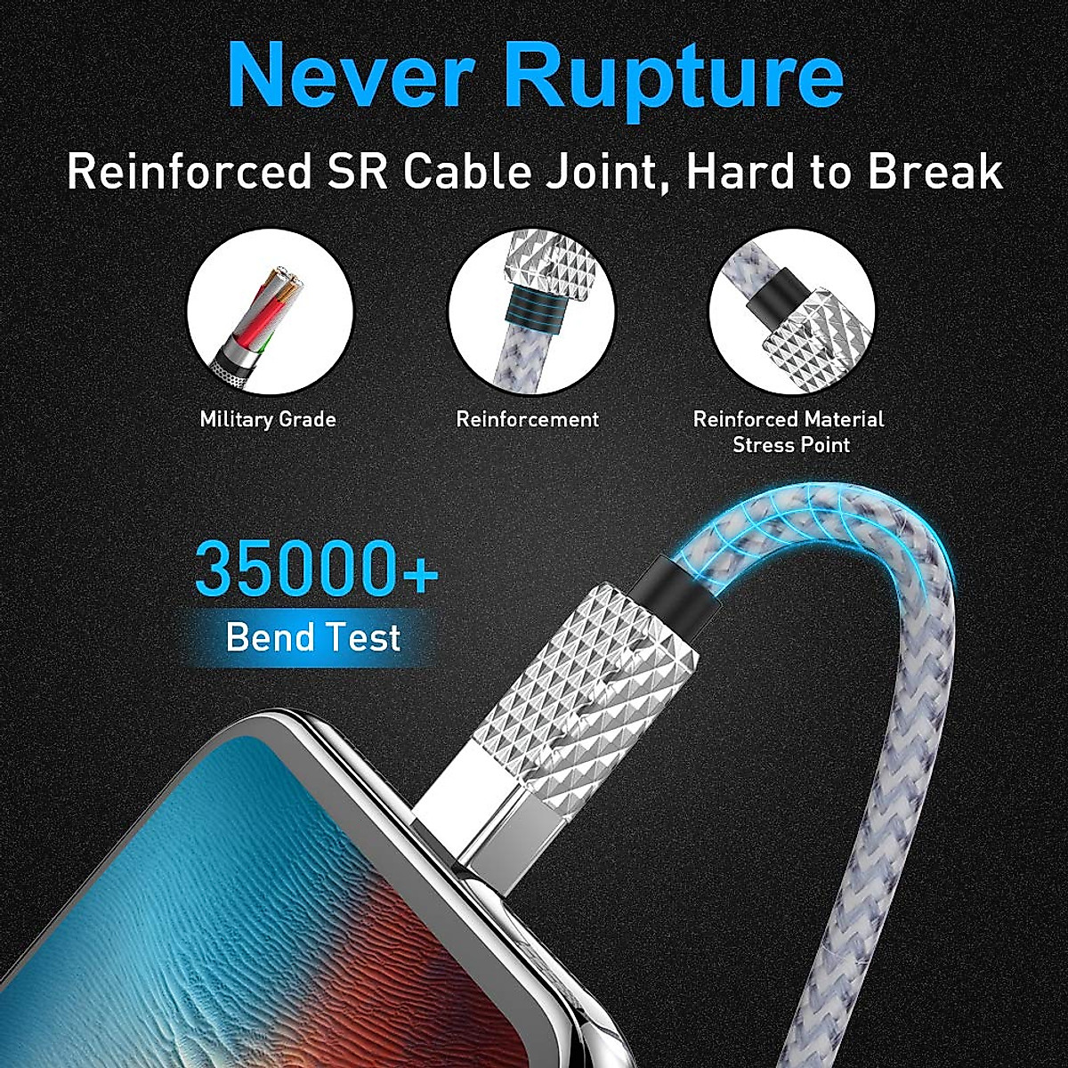 [MFi Certified] iPhone Charger 16FT/5M Lightning Cable Extra Long iPhone Charging Cord Nylon Braided Fast Apple Charger Cable iPhone 12 11 Pro X XS Max XR/8 Plus/7 Plus/6/6s Plus/5s /5c/Pad Mini Air