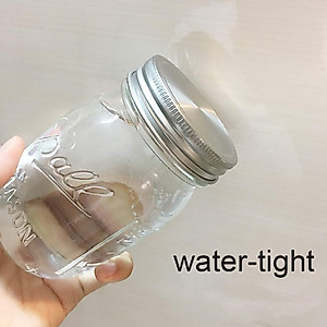 Stainless Steel Mason Jar Lids, Storage Caps with Silicone Seals for Regular Mouth Size Jars, Polished Surface, Reusable and Leak Proof, Pack of 12 (12-Pack Regular Mouth stainless steel)