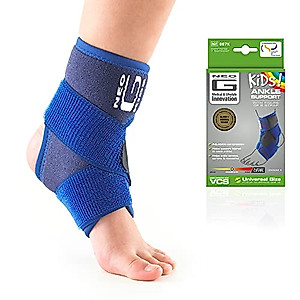 Neo-G Ankle Brace for Kids - Support For Juvenile Arthritis Relief, Joint Pain, Ankle Injuries, Gymnastics, Basketball, Volleyball - Adjustable Compression - Class 1 Medical Device - 1 Size - Blue