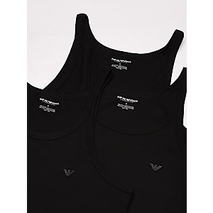 Emporio Armani Men's 3-Pack Tank Top Regular Fit, Black, Large
