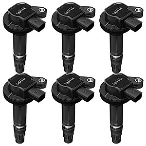BDFHYK Ignition Coils Pack Compatible with Explorer Edge F150 Flex Fusion Mustang Taurus X Lincoln MKS MKT MKX MKZ Mazda 6 CX-9 Sable V6 3.5L 3.7L Coil for UF553 UF595 C1595 7T4Z12029E Set of 6