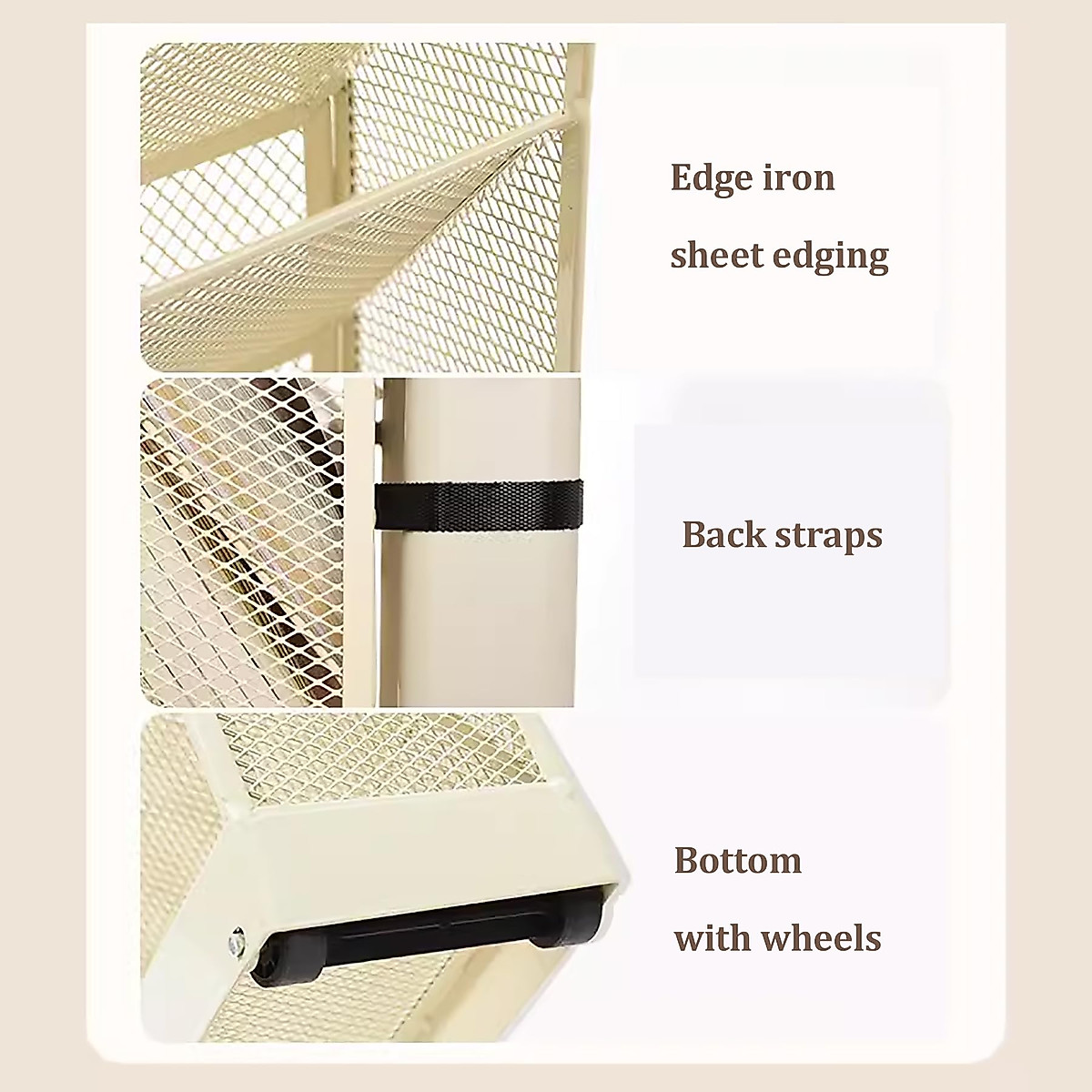 Rolling Cart Organizer Metal 6 Tier Rolling Cart with Wheels Magazine Rack Book Carts with Wheels for Bedroom Living Room Home School,Black,8 Tier