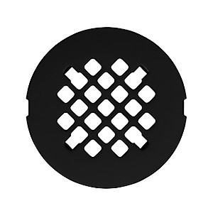 4 1/4” Snap-in Shower Drain Grate - Matte Black - Replacement Cover - VHI - Handyman Designed & Tested in America - Will Never Bend or Break