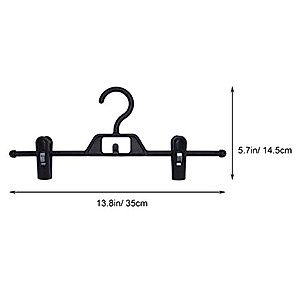 10Pcs Jean Hangers Pants Hangers Plastic Skirt Hangers with Clips Space Saving Trouser Clips Hanger for Pants Skirts Clothes Slacks Space Saving Pants Hangers Black Kids Pants Hangers
