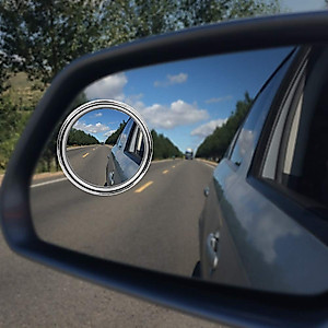 360° Rotary Push Car Rear View Mirror, Sliver