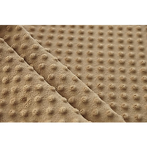 Camel Brown Minky Bubble Dimple Dot Plush Fur Fabric Polyester 58-60"
