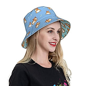Corgi Gifts for Corgi Lovers Bucket Hat for Women Men Unisex Sun Cap Packable Outdoor Fisherman Hat Headwear