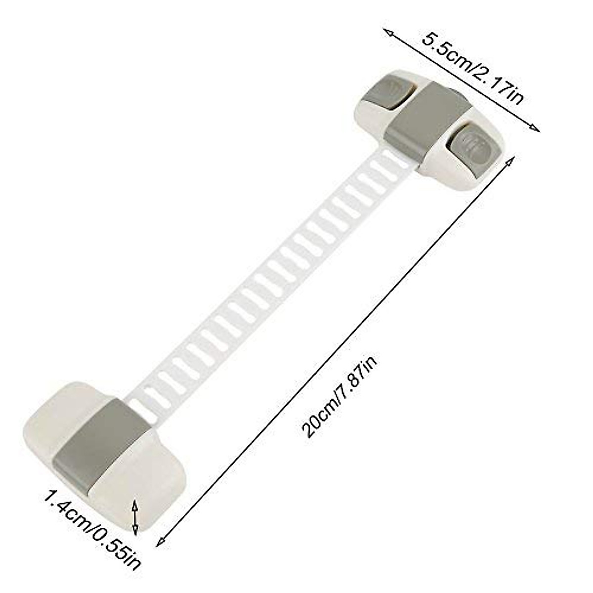 Child Safety Locks, Adjustable Strap to Cabinets, Drawers, Cupboard, Dishwashers, Toilet, Oven, Fridge, Closet, Seat, Door, Window, Adhesive No Tools or Drilling Required (Grey)