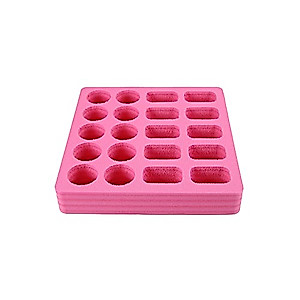 Polar Whale 2 Lotion and Body Spray Stand Organizers Large Tray Pink Durable Foam Washable Waterproof Insert for Home Bathroom Bedroom Office 12.3 x 11.75 x 2 Inches 20 Slots 2pc Pair Set