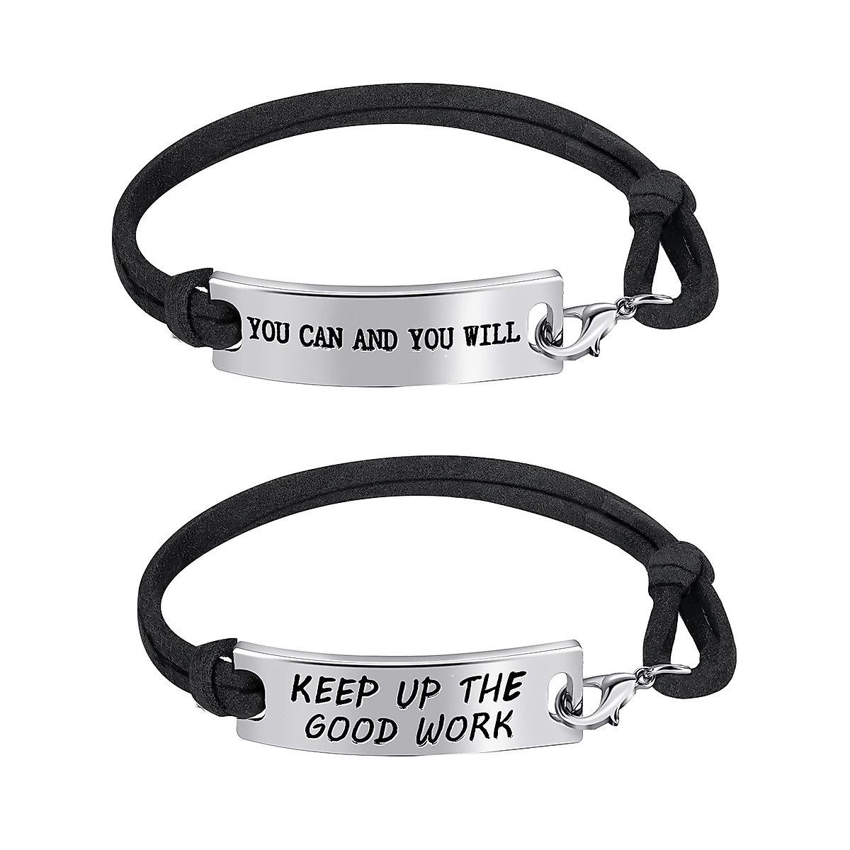 SATINIOR 20 Pieces Inspirational Message Leather Bracelets Motivational Quotes Adjustable Bangle Bracelets for Women (Encouraging Style)(SATINIOR-K-Inspirational Bangle-41)