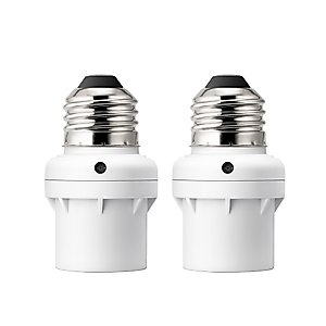 DEWENWILS Light Sensor Socket for Light Fixtures, Automatic Dusk to Dawn Light Bulb Sockets, Compatible with Incandescent/CFL/LED/Halogen Bulbs, 2 Pack