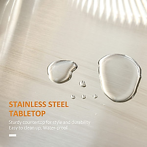 HOMCOM Kitchen Island on Wheels, Rolling Kitchen Cart with Stainless Steel Countertop, Drawer, Towel Rack and Spice Rack, Utility Storage Trolley, Gray