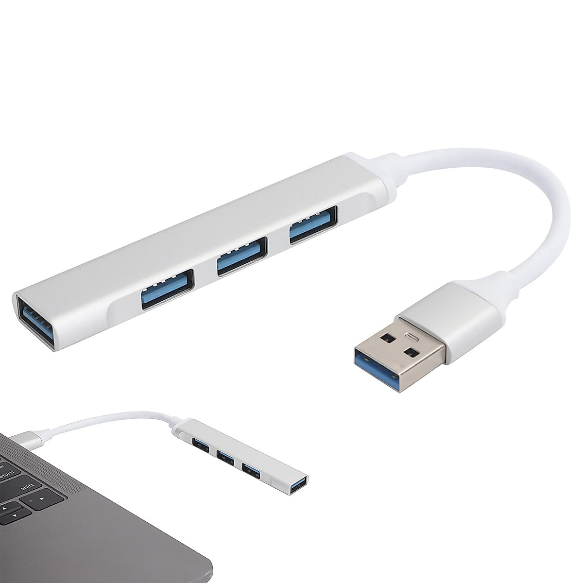 USB C Hub Multiport Adapter, USB3.0 Hub 4 Port Aluminum Alloy Adapter Converter UltraHigh Speed Splitter Accessories