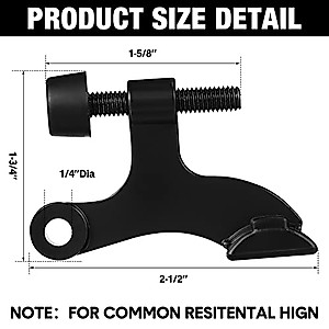 48 Pieces Hinge Pin Door Stops Satin Brushed Door Stopper Adjustable Heavy Duty Hinge Door Stopper with Rubber Bumper Tips (Black)