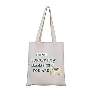 TSOTMO Llama Gift Never Forget How Llamazing You are Novelty Gift Alpaca canvas tote bags for Women Girls canvas tote bags Gifts Animal Lover Gift (Llamaz canvas)