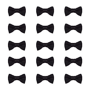 PH PandaHall 120pcs Mini Bow Tie Bows Ribbon Bows 1" Grosgrain Ribbon Bowknots, Black Mini Bow Ties Embellishment Woven Hair Bows for DIY Hair Clips, Pets Hair Bows