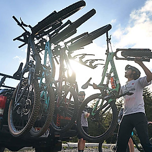 Yakima Versatile HangTight 6 Vertical Hanging Hitch Steel Bike Rack for 2 Inch Hitch Receivers with Fully Padded Cradles and Tilting Design, Black