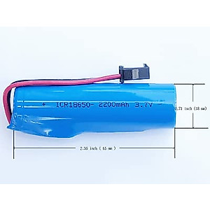 FORCETEKDATA 2 Pack 3.7v 2200mAh ICR18650 Rechargeable Lithium Ion Battery with SM 2P Plug