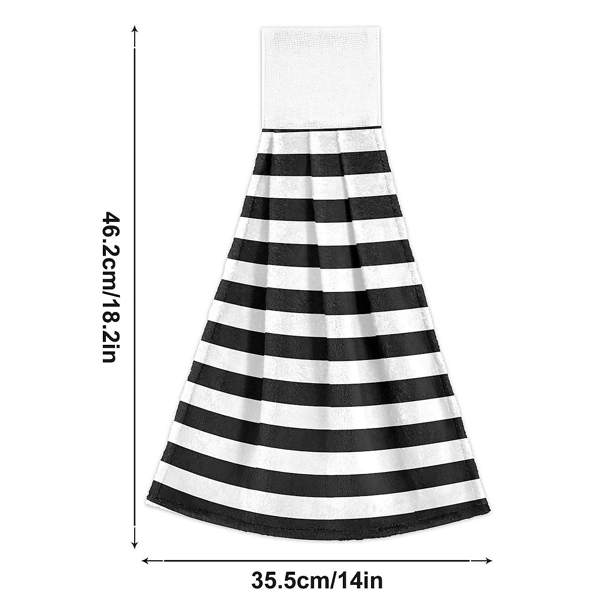 JSTEL Striped Dish Towels for Drying Dishes,Black White Stripe Kitchen Cloth Hanging Dish Towels Absorbent Hanging Towel Thick Hand Dry Towel