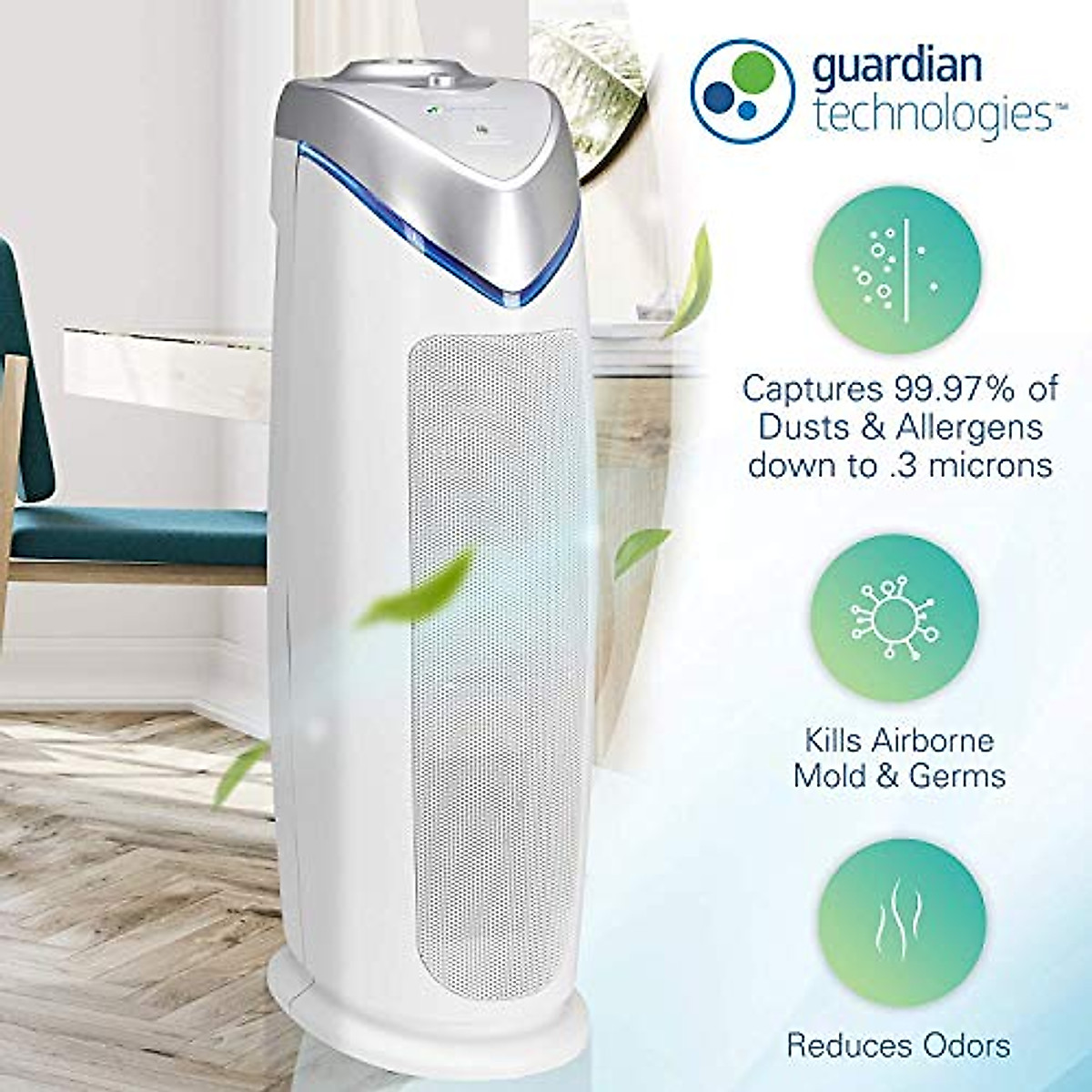Germ Guardian True HEPA Filter Air Purifier with Germ Guardian HEPA Filter Air Purifier with UV Light Sanitizer
