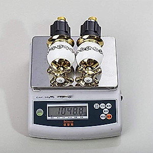 Kitchen Taps Faucet Luxury Gold Plated Bathroom Faucet 3 Pieces Set Bathtub EuropUPC Split Basin Mixer Tap Ceramic Faucet Body Cross Handles