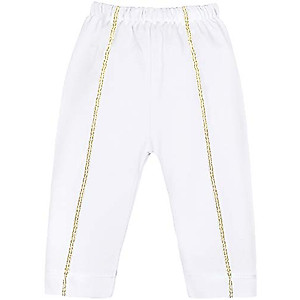 Lilax Baby Boys Newborn Gentleman Outfit Long Sleeve White Shirt with Vest and Pant 6 Piece Set 0-3 Gold