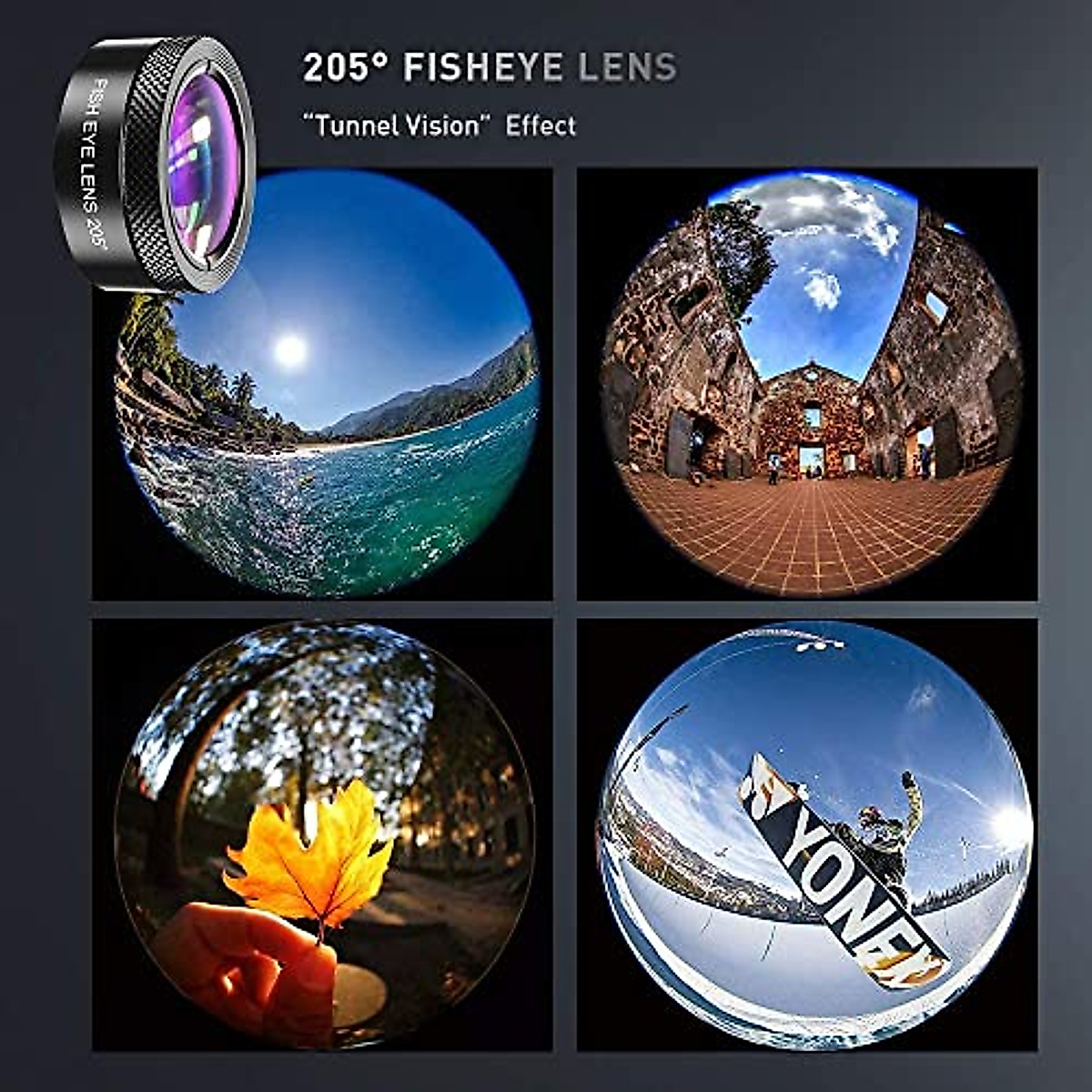 APEXEL 6 in 1 Phone Lens Kit - 22X Telephoto Lens, 205° Fisheye Lens, 120° Wide Angle Lens & 25X Macro Lens(Screwed Together), Compatible with iPhone 11 8 7 6 6s Plus X Xs/Max XR Samsung