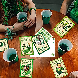 ceiba tree Vintage St. Patrick's Day Cards Assorted Retro Blank Greeting Notes Cards with Envelopes and Stickers