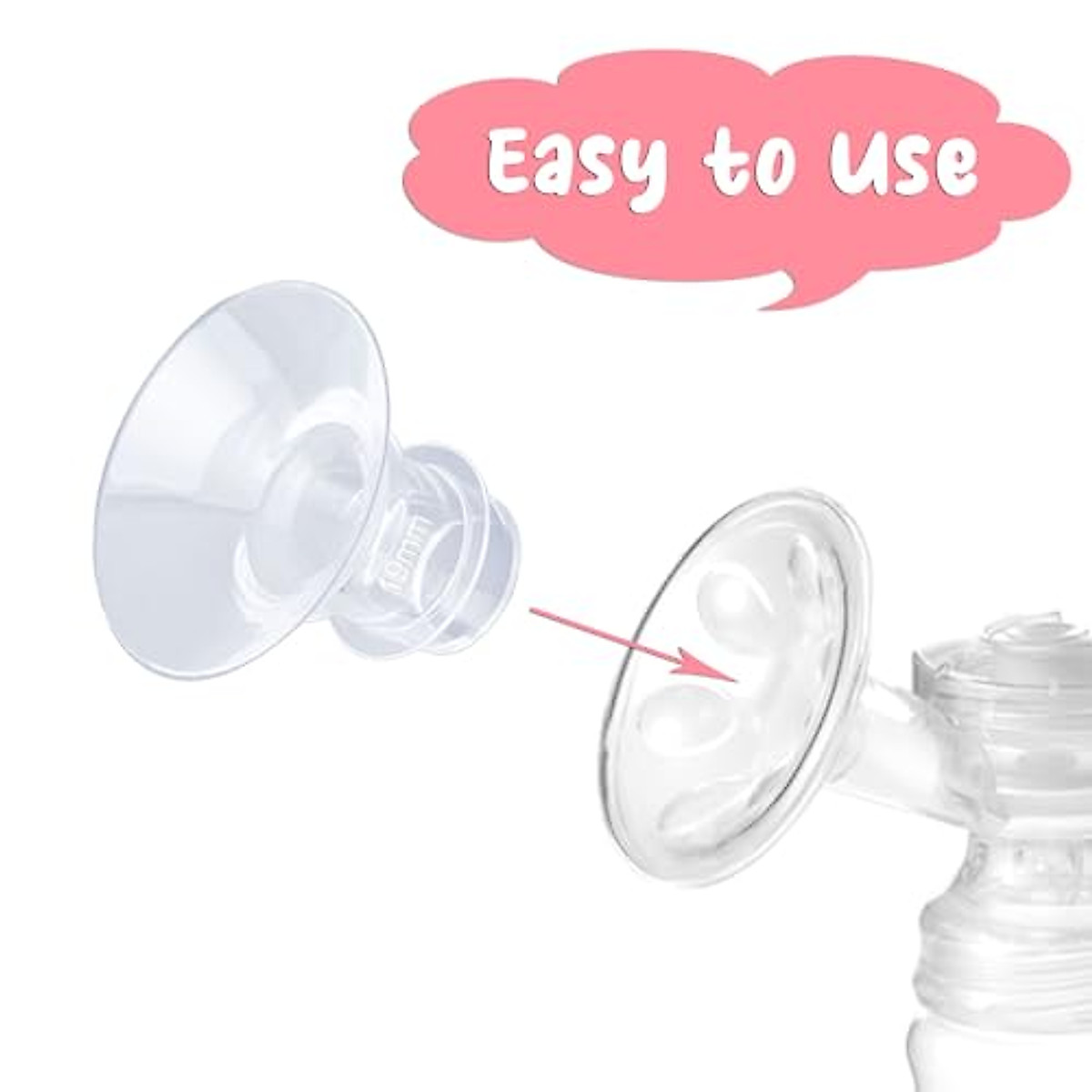 10pcs Breast Pump Flange Insert, 5 Sizes Silicone Flange Insert Replacement with Double-Sided Nipple Ruler for S1/S2/S9/S10/S12 Spectra Flange Breast Pump Guard Shields, Breast Pump Accessories