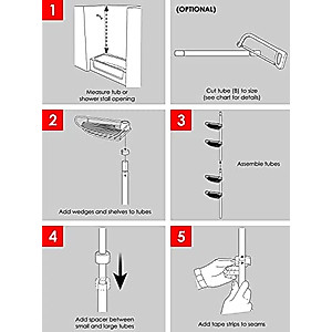 Zenna Home 2130NN Shower Tension Pole Caddy, Satin Nickel