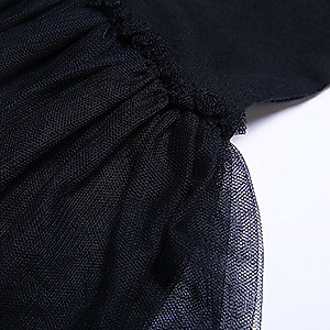 ROMPERINBOX Baby Girl Ruffle Dress Bodysuit Black Summer Newborn Infant Tulle Romper Dresses 0-24 Months (3-6 Months)