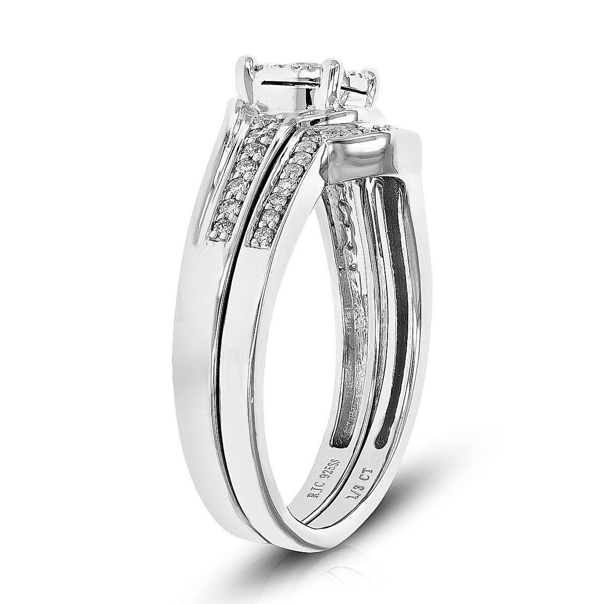 Vir Jewels 1/3 cttw Lab Grown Diamond Wedding Engagement Bridal Set Round for Women in .925 Sterling Silver Prong Set Size 6