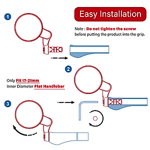MEACHOW 2022 New Bar End Bike Mirror, 80mm Crystal UHD Automotive Grade Glass Lens E-Bike Mirrors, Scratch Resistant, Safe Rearview Mirrors, (Silver Left Side) ME-021LS