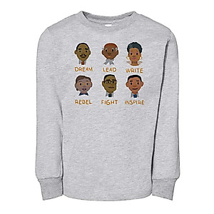 Black History Icons Toddler Kids Long Sleeve T-Shirt 3T Heather Grey