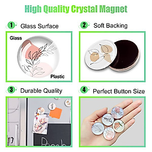 12Pcs Glass Refrigerator Magnets, Strong Magnetic Fridge Magnets, Line Drawing Crystal Fridge Magnets Decorative for Kitchen, School, Office Whiteboard, Cabinet and Dishwasher