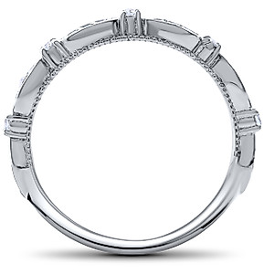 P3 POMPEII3 1 ct Vintage Diamond Engagement Ring & Matching Wedding Band Set 14k White Gold - Size 7