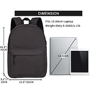 SUPACOOL Lightweight Casual Laptop Backpack with USB Charging Port For for Men and Women, Backpack for College (Grey)