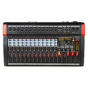 Audio2000'S AMX7374 12-Channel Audio Mixer with 320 DSP Sound Effects, Stereo Sub Out with Sub-Out Level-Control Fader, Level-Control Faders on All Channels, and USB/Computer Interface