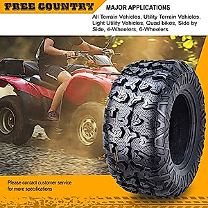 Set 4 Premium FREE COUNTRY ATV/UTV Tires 25x8-12 Front & 25x10-12 Rear / 8PR w/Side Scuff Guard …