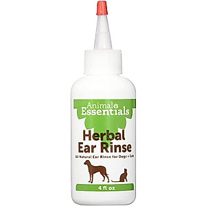 Animal Essentials Herbal Ear Rinse for Dogs & Cats - Ear Cleaner, Cleaning Solution, Ear Wash, Ear Cleanser, Ear Drops, Aloe Vera - 4 Fl Oz