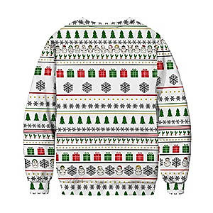 Men's Ugly Christmas Sweatshirt Funny Top Crewneck Long Sleeve Holiday Pullover 3D Printed Graphic Sweatshirts