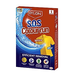 Revive Fabrics: Dylon S.O.S Color Run Dye 75ml - 1 Application (Pack of 1) Infuse Fabrics with Vibrancy Using Dylon S.O.S Color Run Dye. Rejuvenate and Refresh Textiles and Fabric effortlessly!