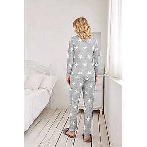 Ekouaer 2 Pack Women's Pajama Set Long Sleeve Top With Jogger Pants Lounge Sets Sleepwear Loungewear with Pockets